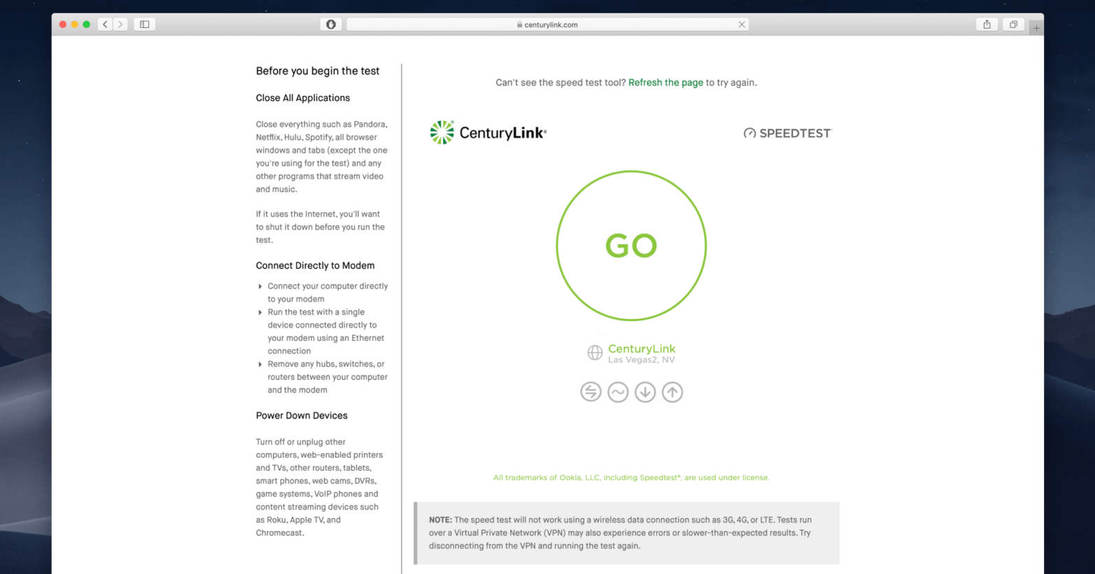 CenturyLink Speed Test - TestMySpeed